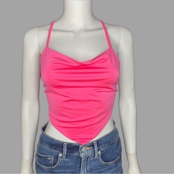 SHEIN | Tops | Shein Priv Draped Front Tie Backless Halter Top | Poshmark
